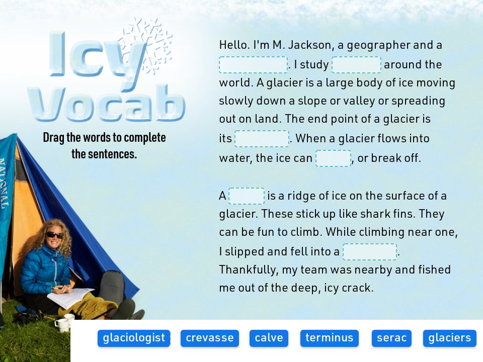 Activity - Icy Vocab - Adventurer November/December 2019