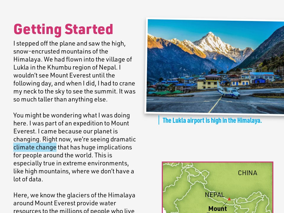 Getting Started, Collecting Samples, Expedition Work & Ice Training ...