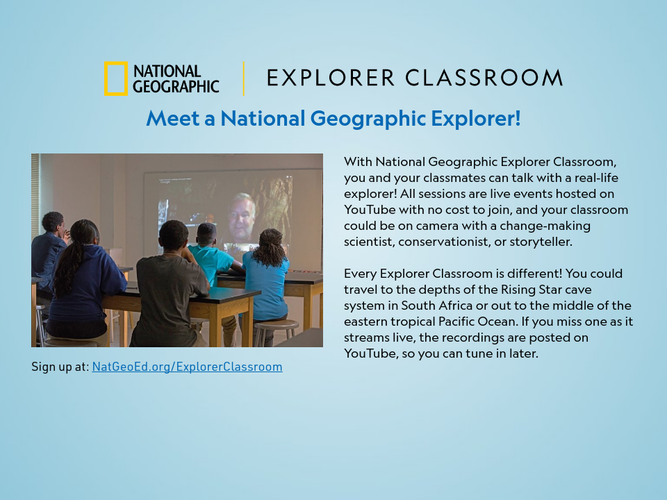 Explorer Classroom - Pioneer November/December 2018